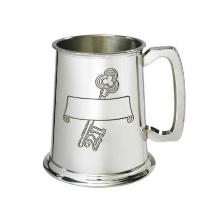 21 Key Stamp Pewter Tankard 1 pint